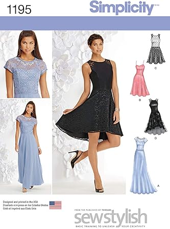 Amazon.com: Simplicity 1195 Women's Evening, Special Occasion, and ...