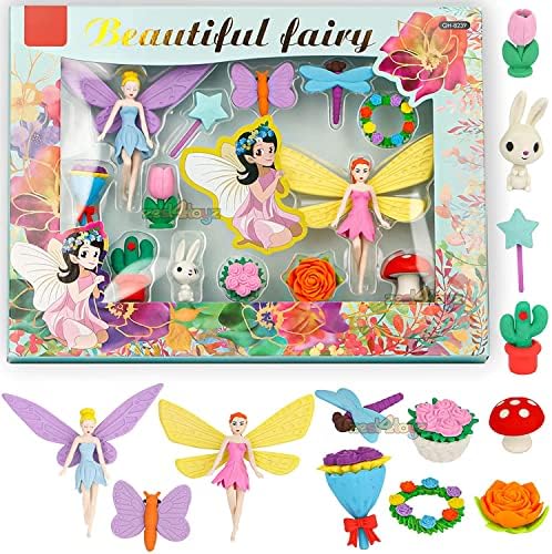 ToySiri! Erasers for Kids Beautiful Fairy Theme Mini Erasers Toy Take ...