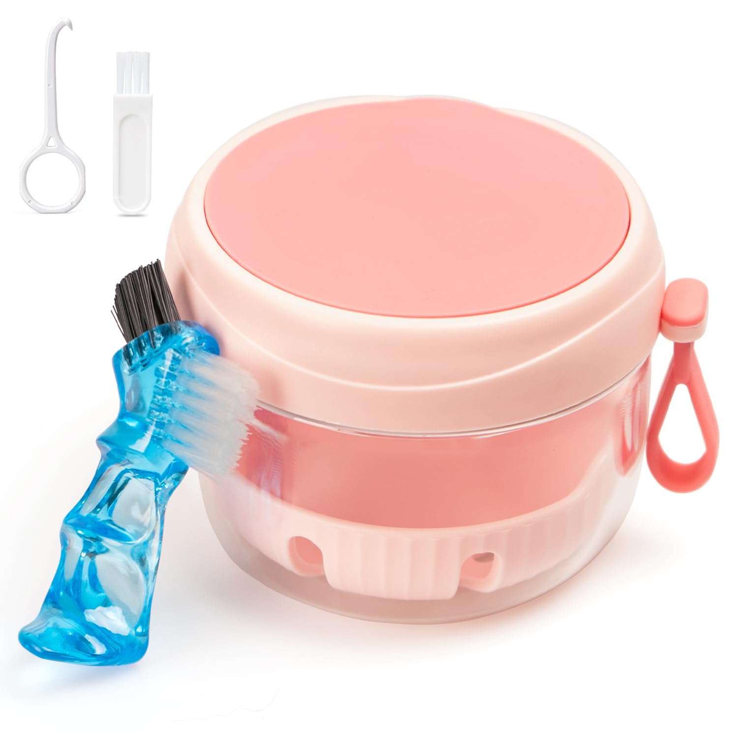 Amazon.com : Denture Case, Leak Proof Denture Bath Cup for Travel, Pink ...