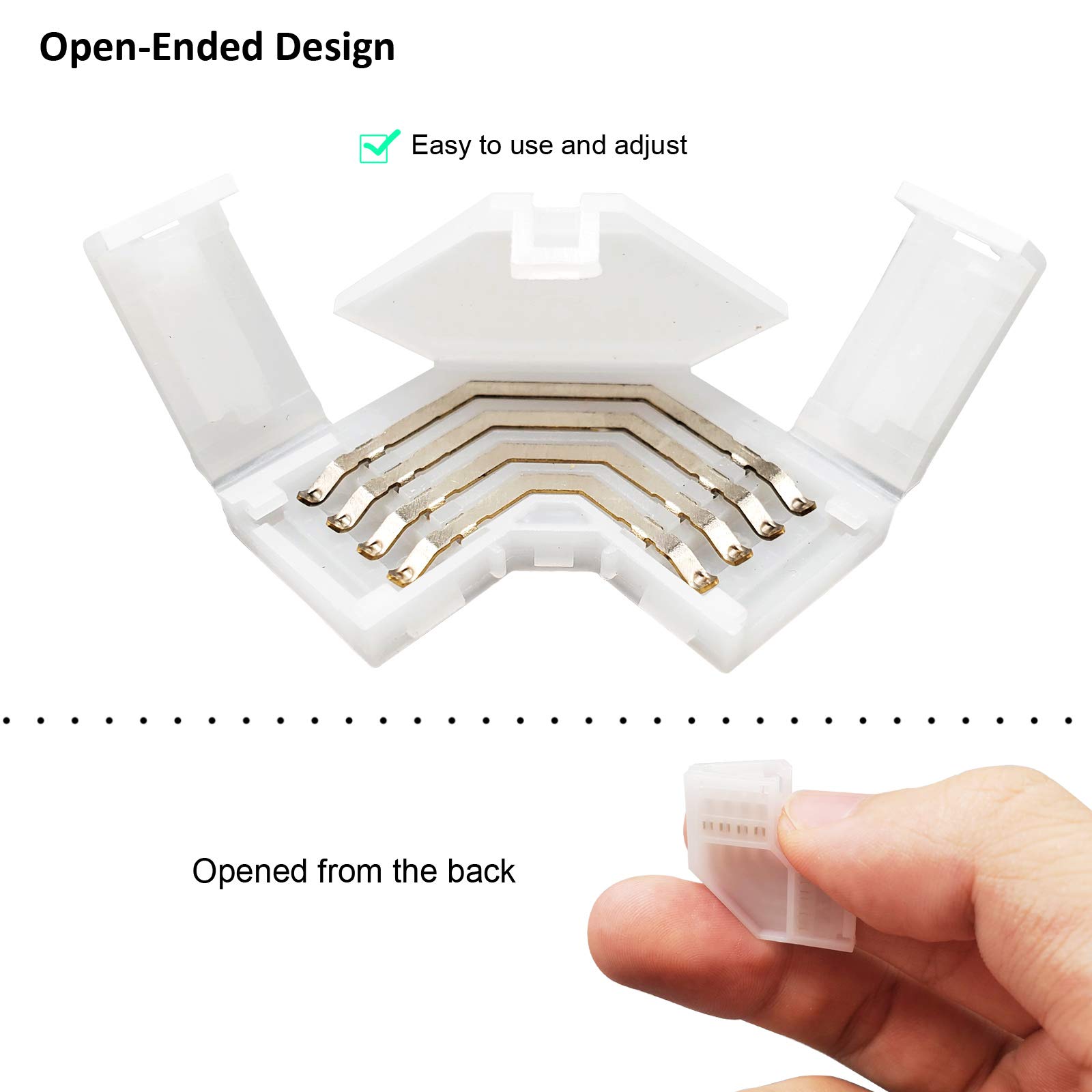 Snapklik.com : 90 Degree LED Strip Corner Connectors L Shape 10mm, LED ...