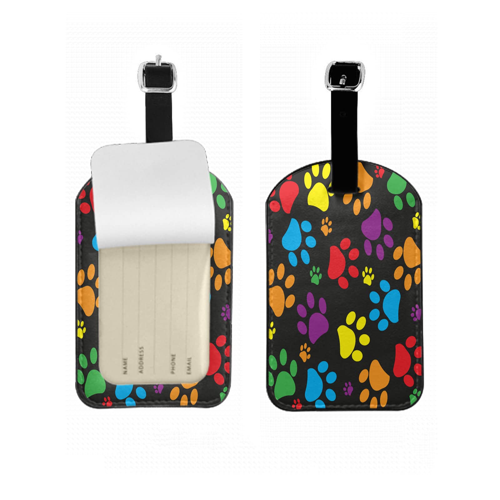 Amazon.com: Zoczos Color Paw Travel ID Bag Tag Prints Pets Cats Dogs ...