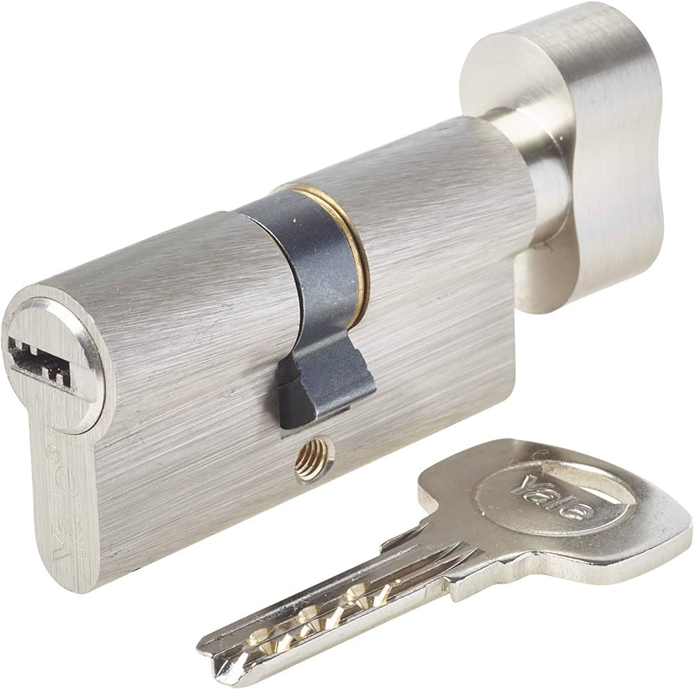 Yale 30X30BT NI YC1000+ 4 Reversible Nickel-Plated Button Lock Cylinder ...