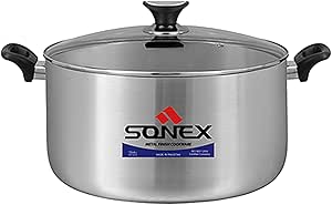 SONEX COOKWARES Premium Aluminium Casserole with Glass Lid and ...