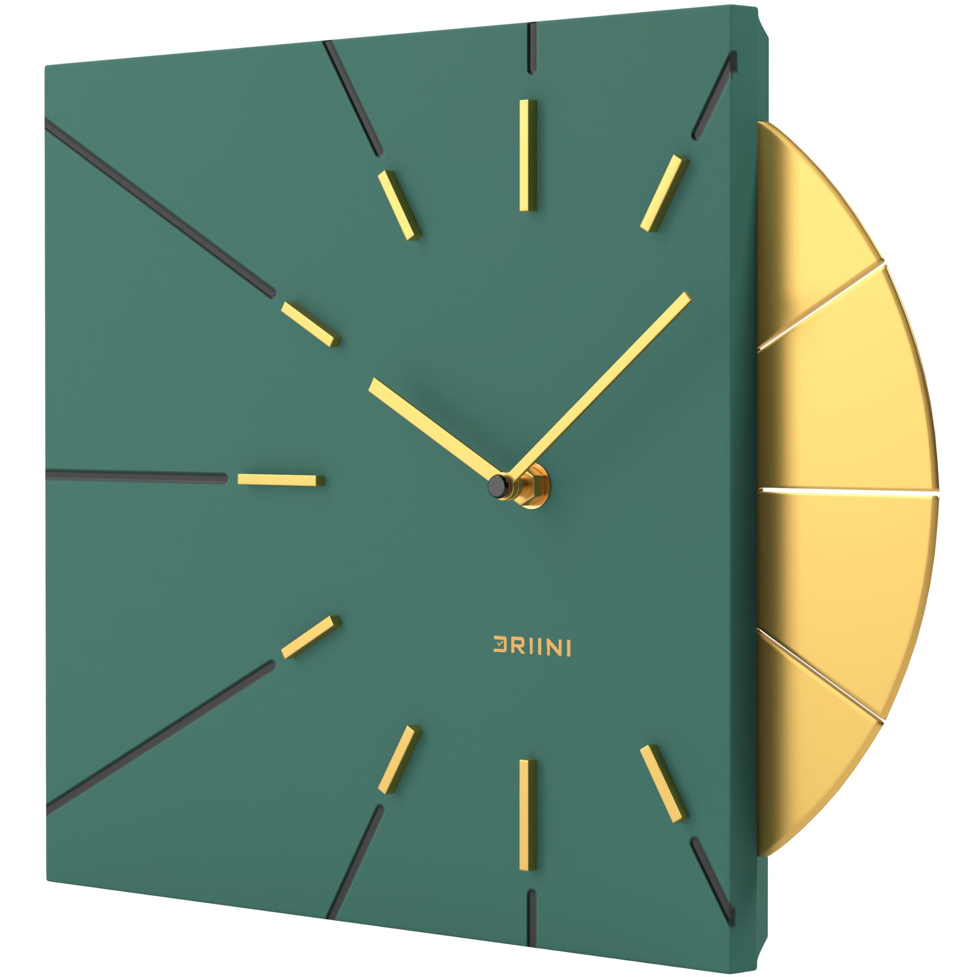 Amazon.com: Driini Mid Century Modern Wall Clock - Square Green Clock ...