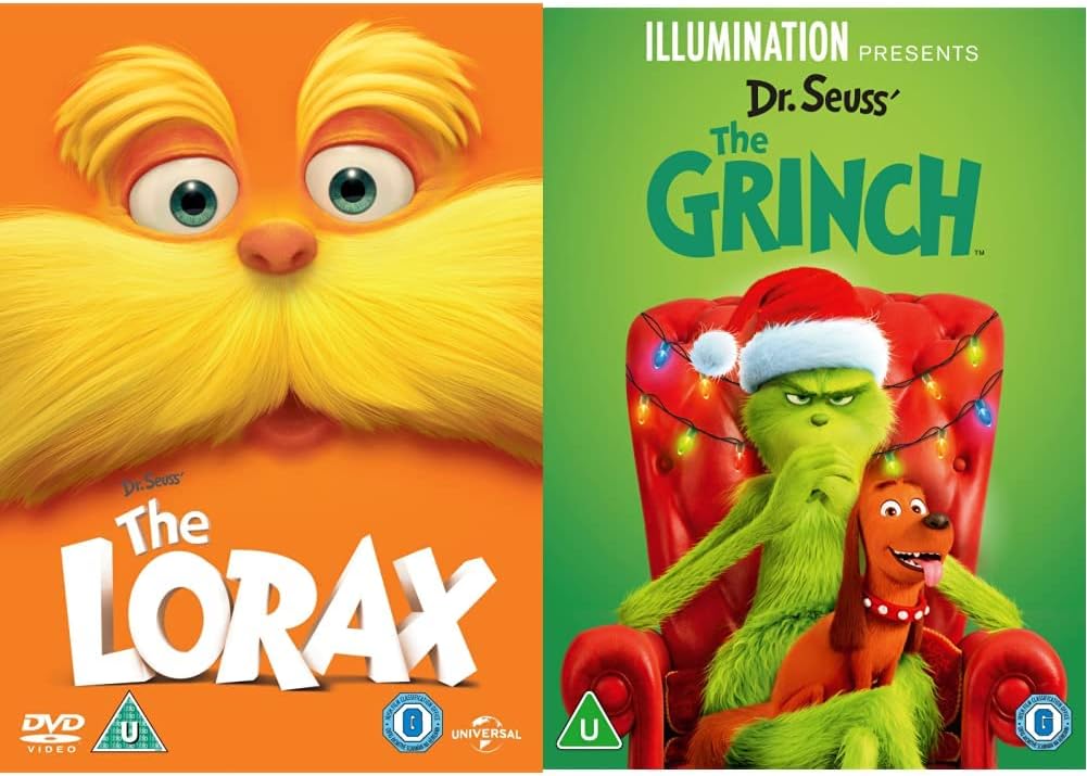 Dr. Seuss' The Lorax [DVD] [2012] & The Grinch [DVD] [2018]: Amazon.co ...