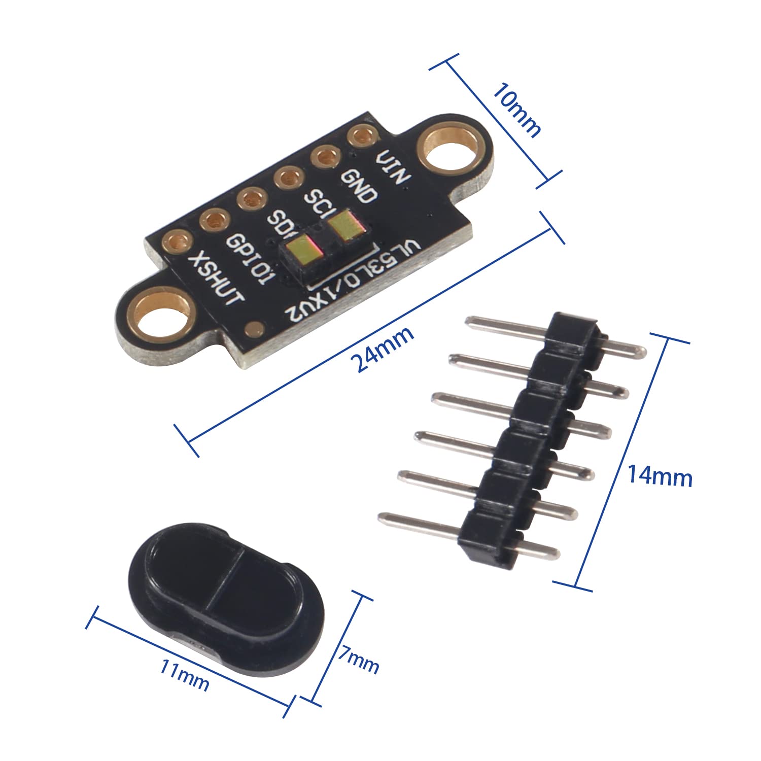 Snapklik.com : AITRIP 2PCS VL53L1X Laser Ranging Flight Time Sensor Module