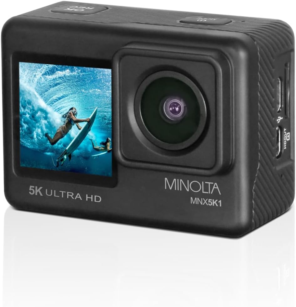 Amazon.com : Minolta Action Camera – 5K Ultra HD at 30fps, 24MP Photos ...