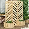 Amazon.com : Outsunny Decorative Outdoor Privacy Screen, Freestanding ...