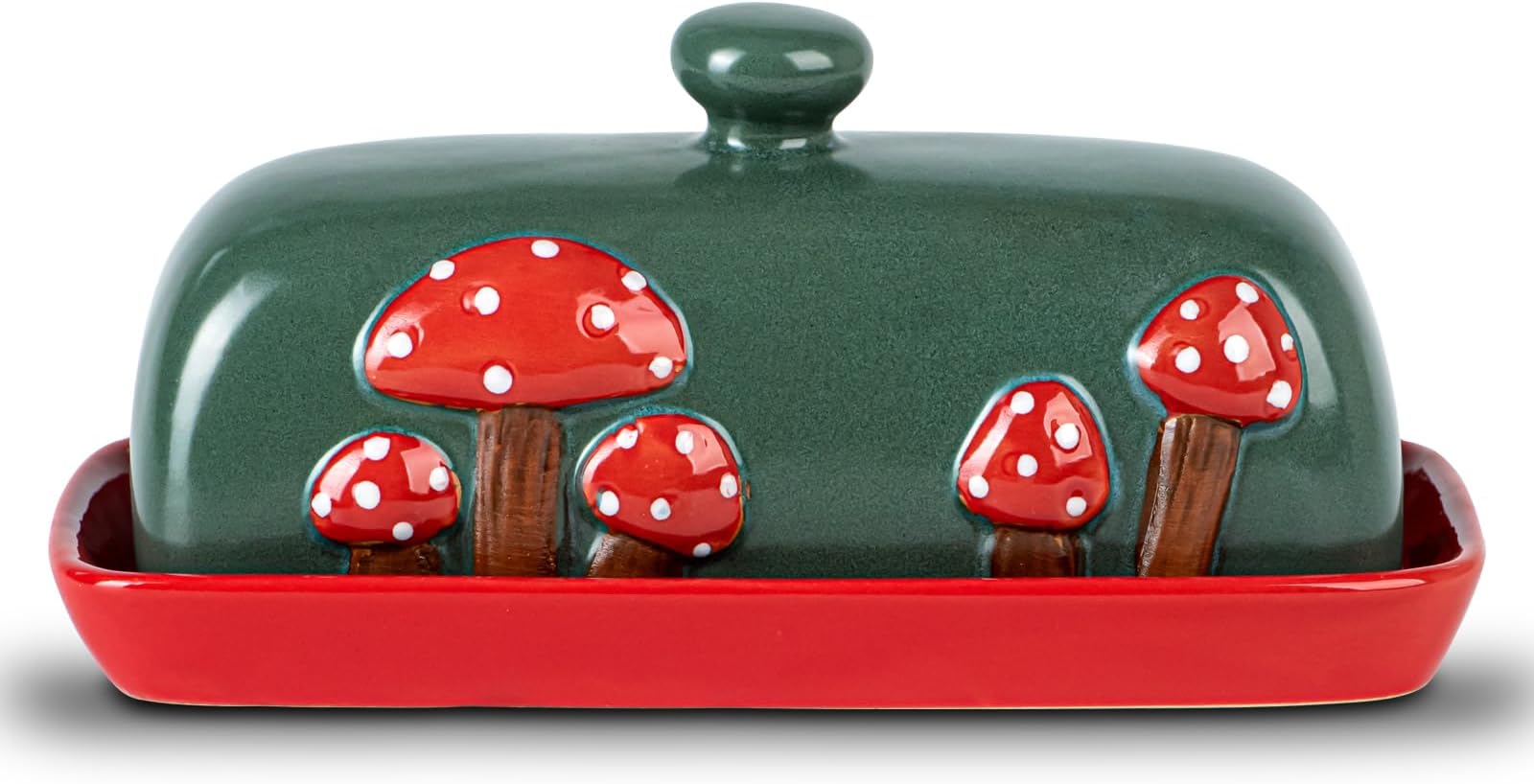 Amazon.com | Fungi Fun Mushroom Butter Dish With Lid For Countertop ...