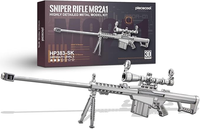 Amazon.com: Piececool Gun Metal Model Kit, Sniper Rifle M82A1 Model ...