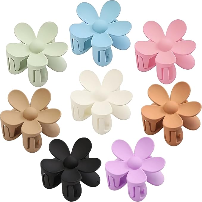 Amazon.com: Hair Clips for Women Gifts, 8PCS Large Flower Hair Claw ...