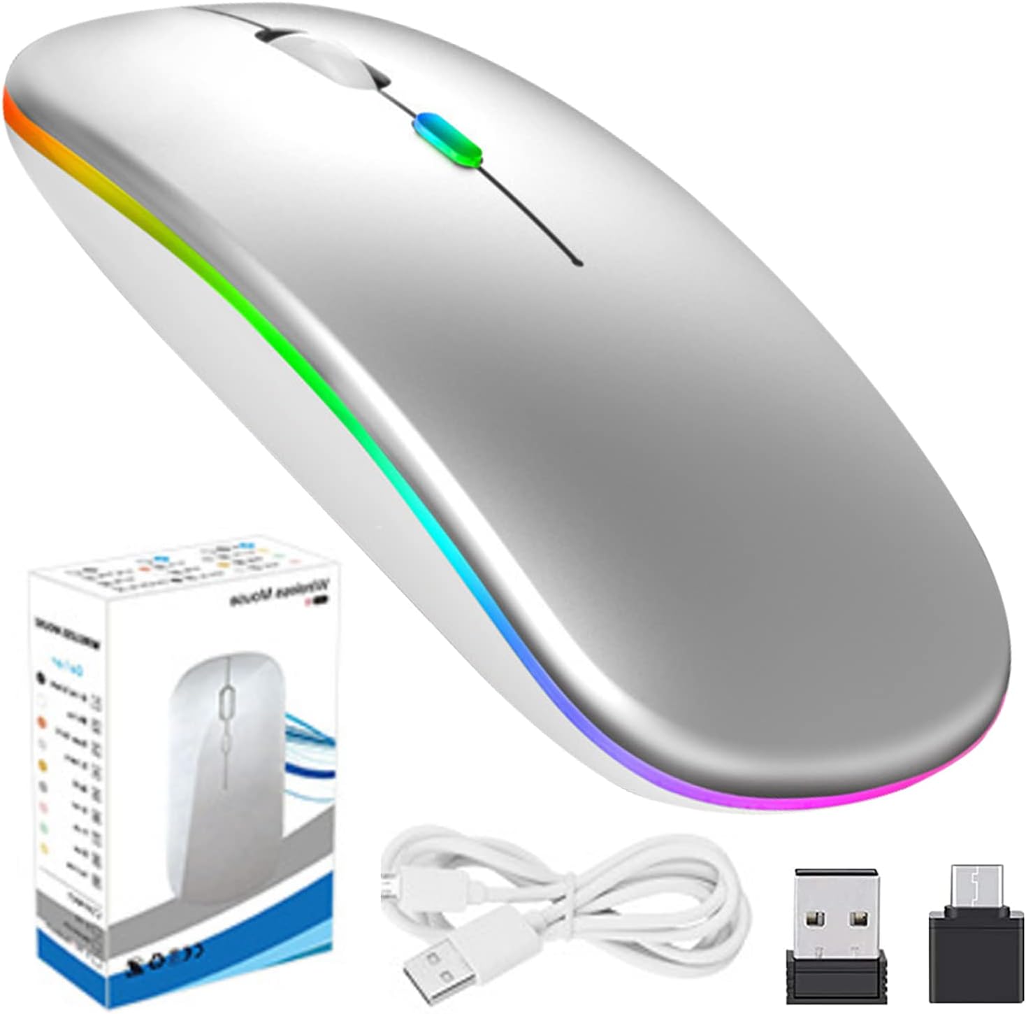 Leolee Mouse Inalámbrico, Ratón Inalámbrico Recargable, Mouse Wireless ...