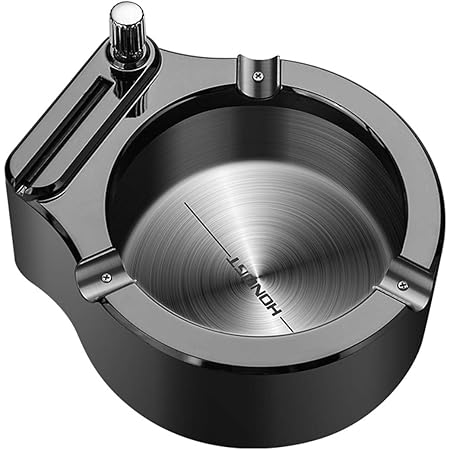 Amazon.com: YUSUD Large Cigarette Ashtray with Permanent Match Lighter ...