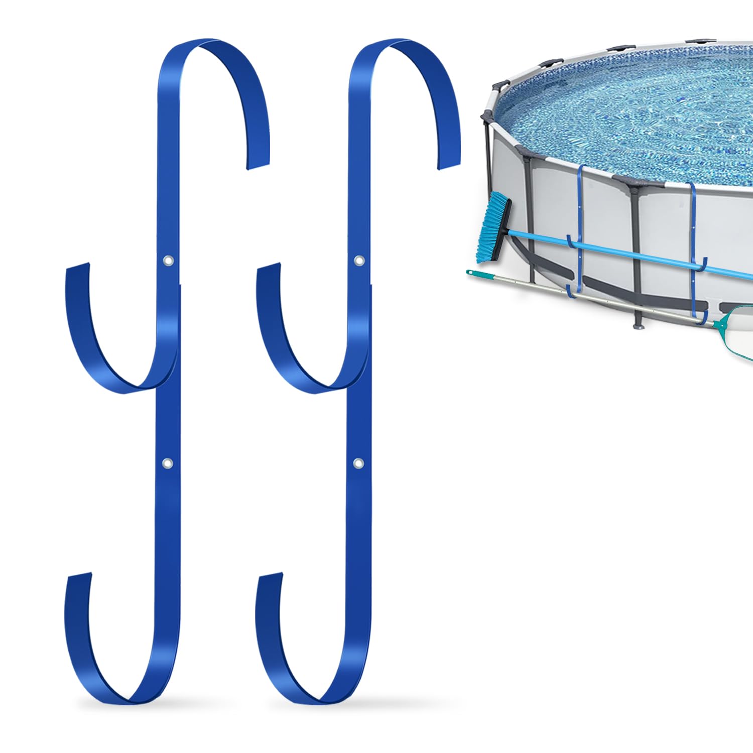 Amazon.com : Jantens 2pcs Poolside Pool Pole Hanger Premium Aluminium ...