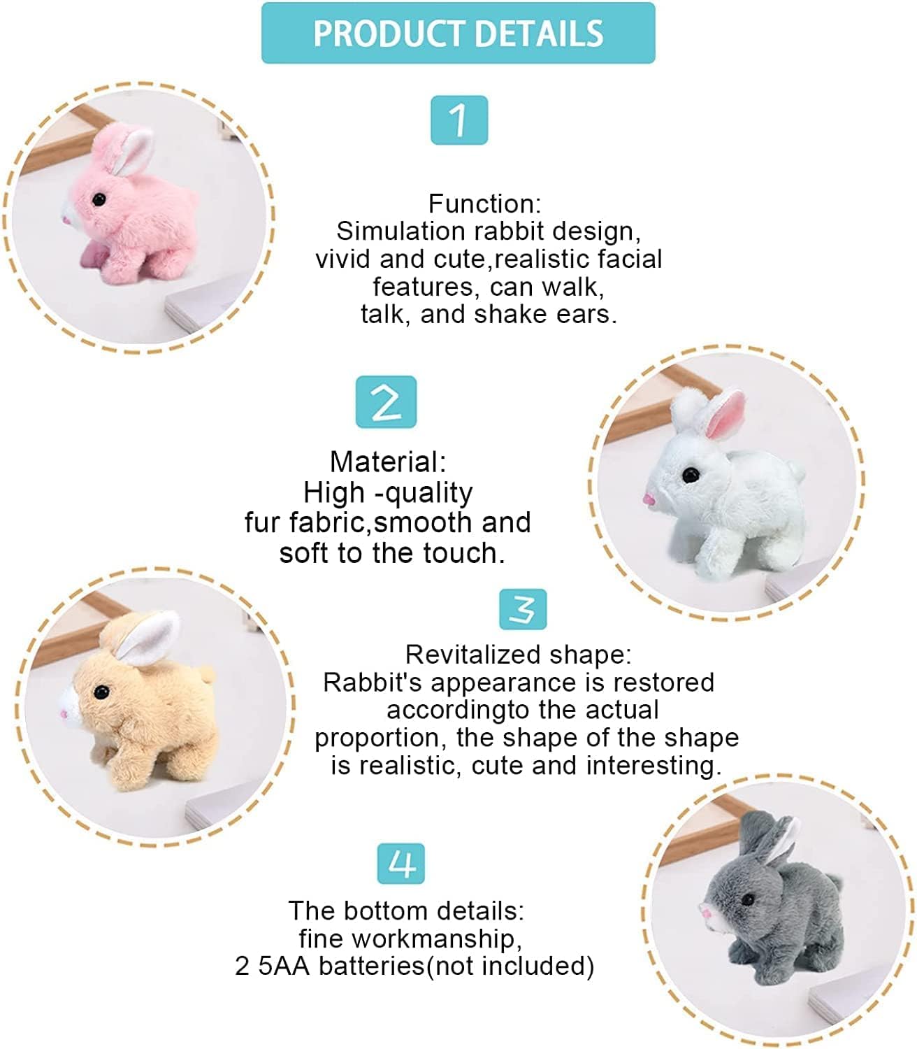 Loona Pet Robot Kalbooz Realistic Robot Bunny - Interactive Hopping ...