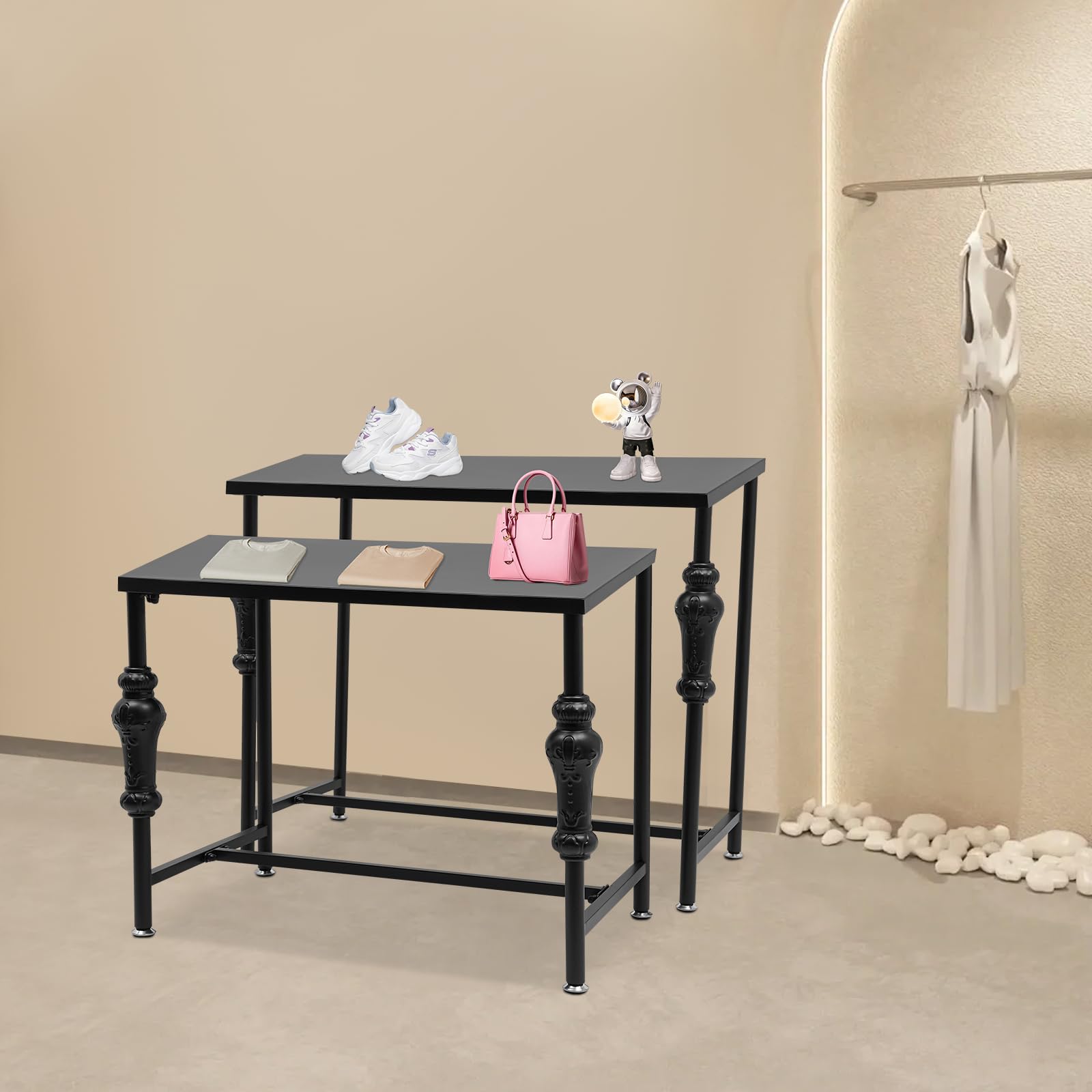 Amazon.com: JINHZIXIU 2 Pcs Retail Display Table Black Retail Table ...