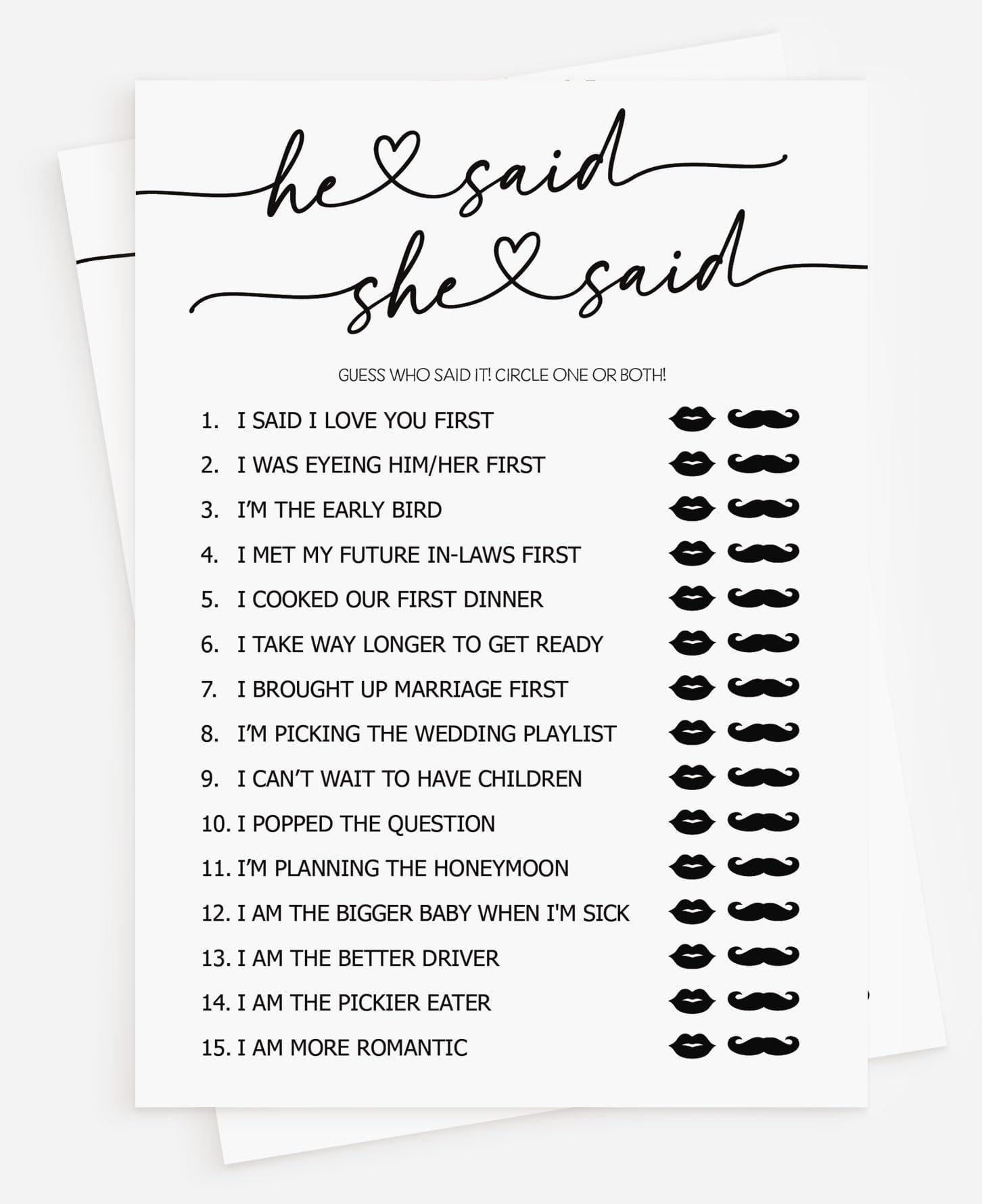 Amazon.com: All Ewired Up 50 He Said She Said Game (50-Cards) Wedding ...