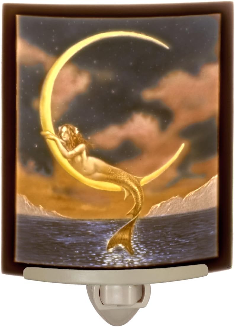 The Porcelain Garden Colored Mermaid Porcelain Lithophane Night Light ...