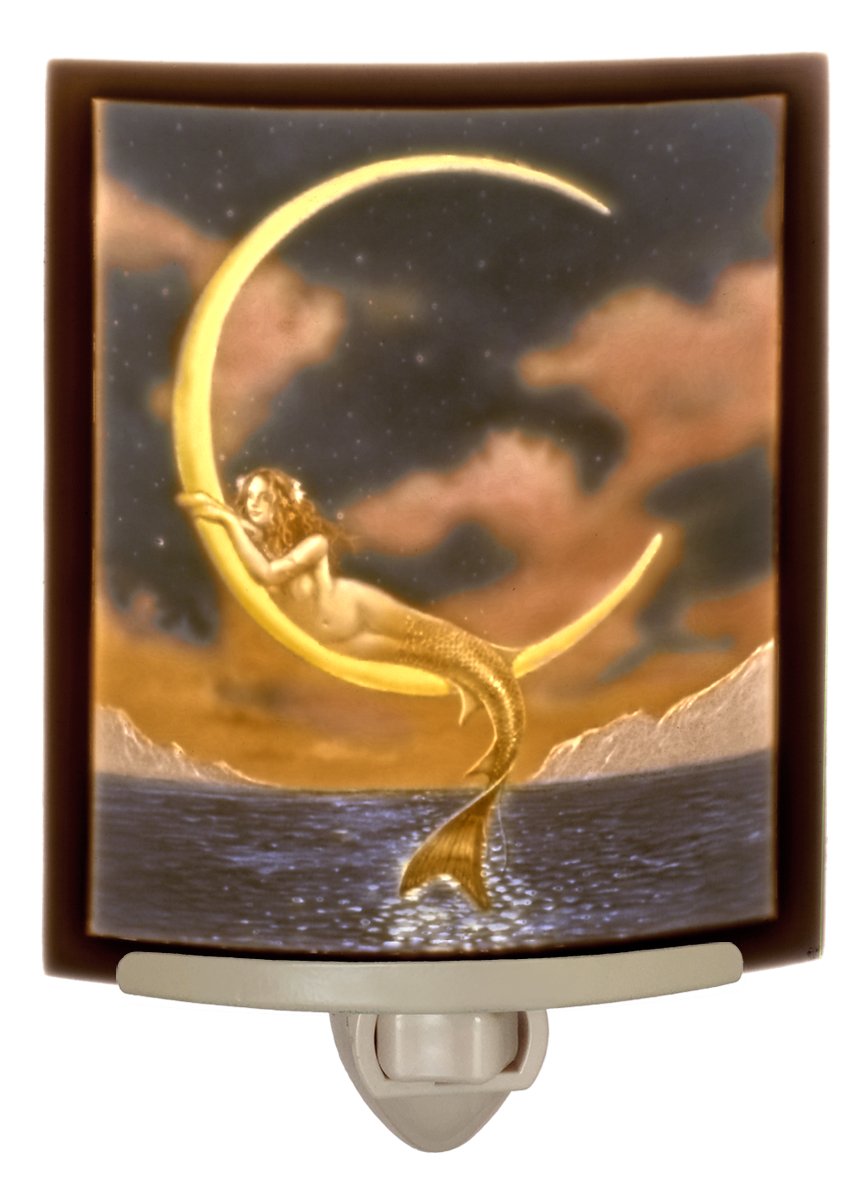 The Porcelain Garden Colored Mermaid Porcelain Lithophane Night Light ...