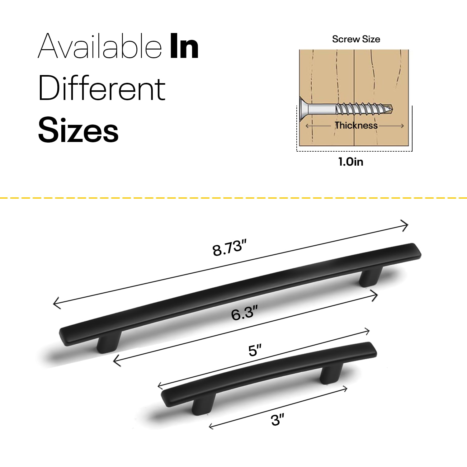 Snapklik.com : FIGO HOME Black Drawer Pulls 6.3 Inch Hole To Hole - 10 ...