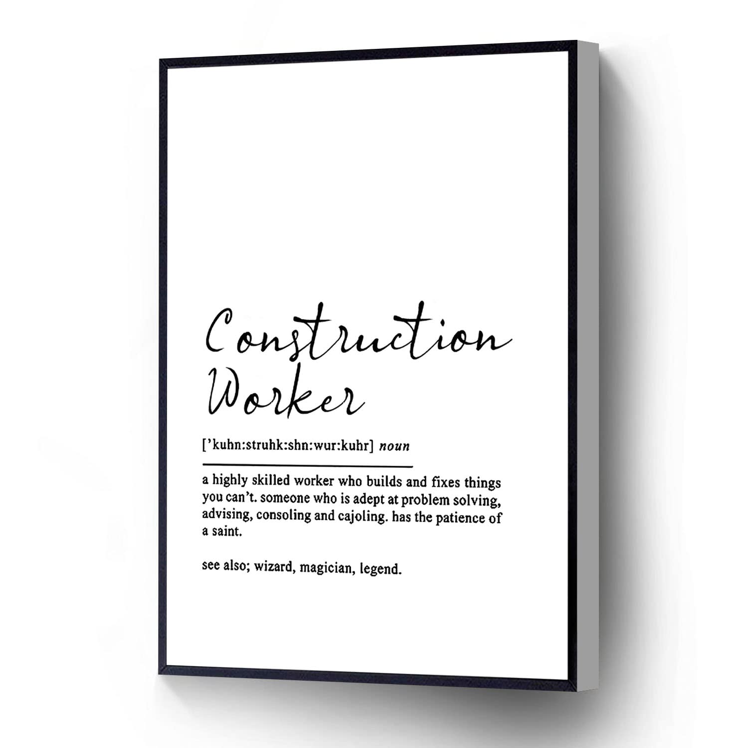 Amazon.com: RCVTVPV Construction Worker Quote Canvas Wall Art ...