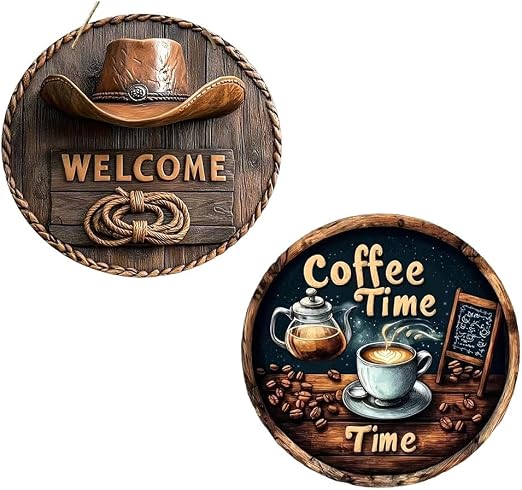 Amazon.com: Coffee & Welcome Bar Sign Wall Decor - Coffee Station Bar ...