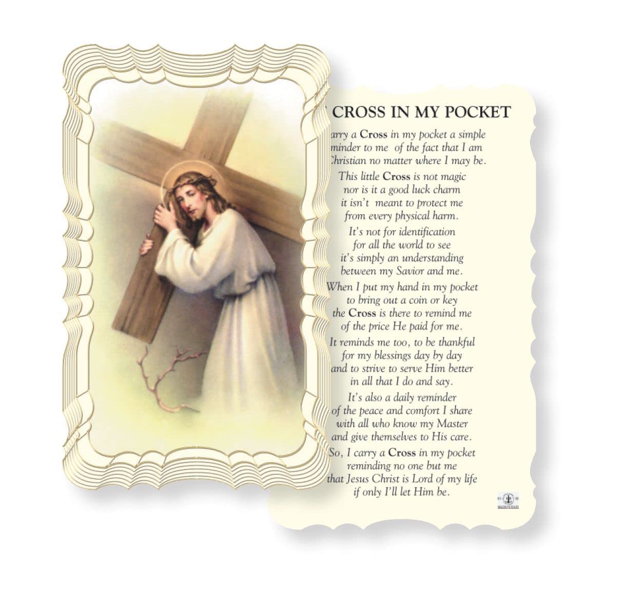 Amazon.com: The Cross in My Pocket Paper Holy Cards, Gold Foil Embossed ...