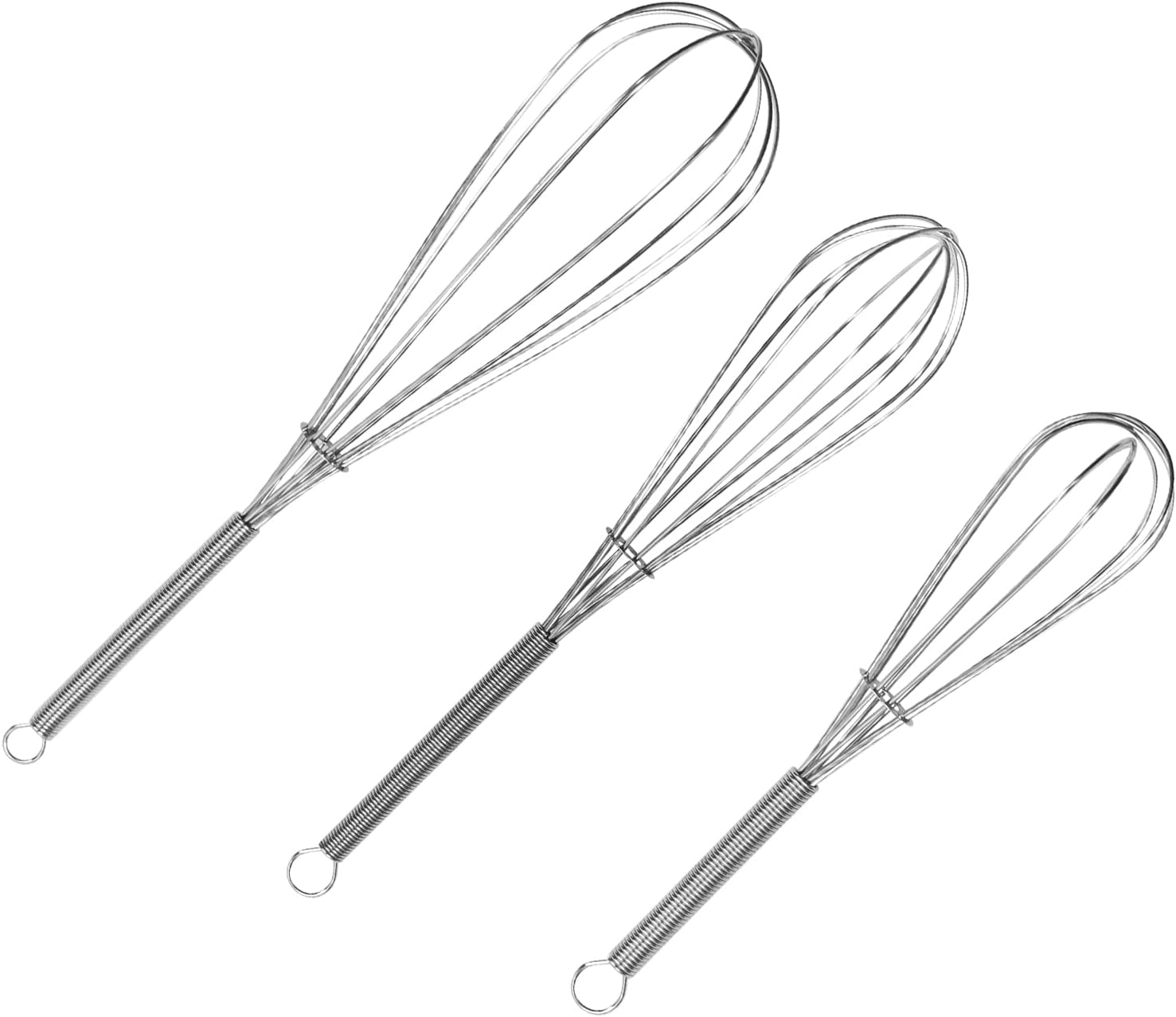 Amazon.com: Stainless Steel Whisks, ONME Kitchen Whisks 8" 10" 12 ...