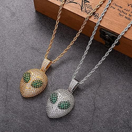 Collane Collana rapper hip hop con ciondoli in zirconi da uomo gioielli ...