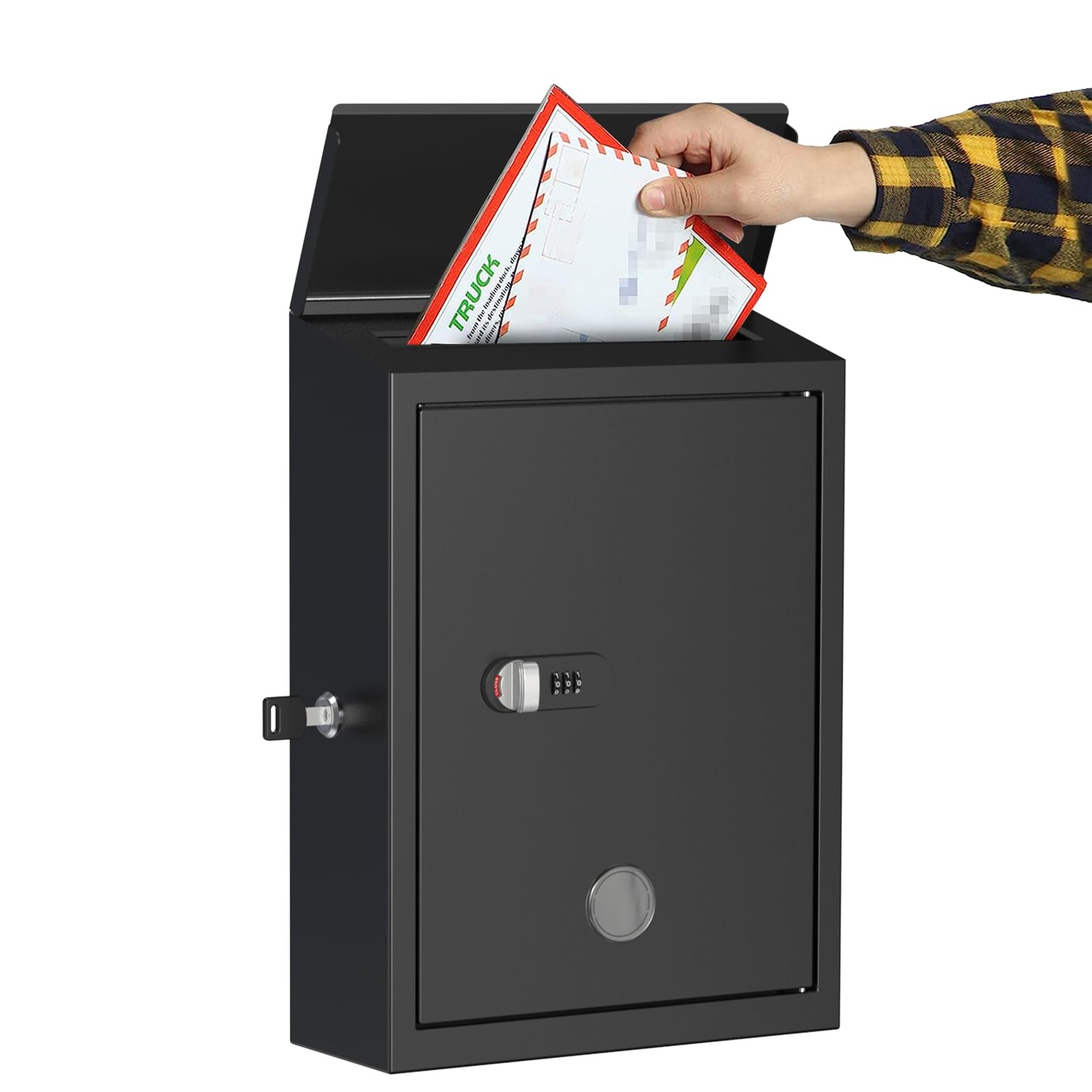 WeHere Mailbox Wall Mount, Locking Post Box for House, Business ...