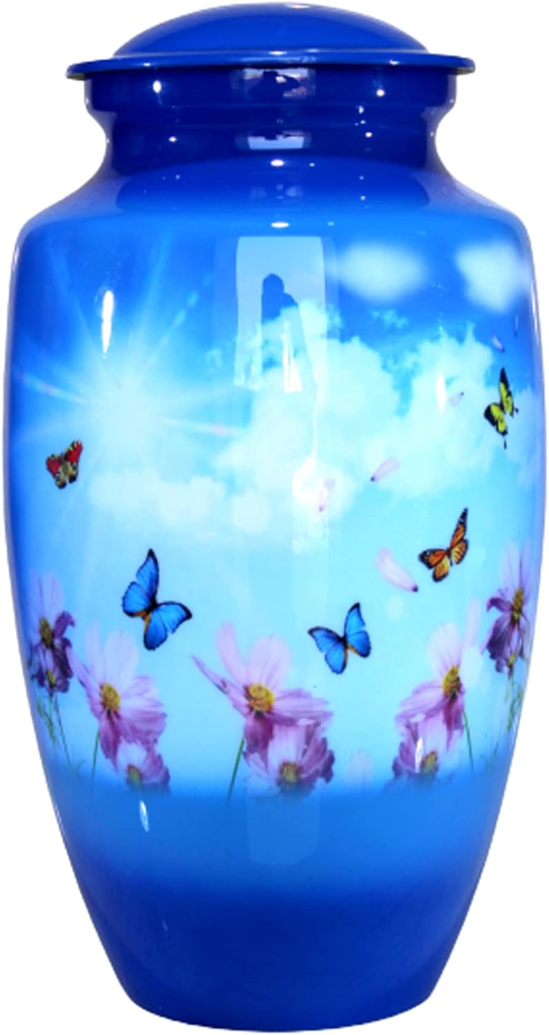 Amazon.com: eSplanade Metal Cremation Urn Memorial Jar Pot Container ...
