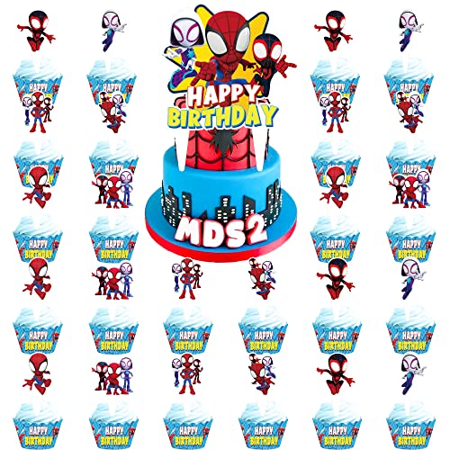 Spidey Cake Toppers Cupcake Toppers and Wrapper, Spidey and His Amazing ...