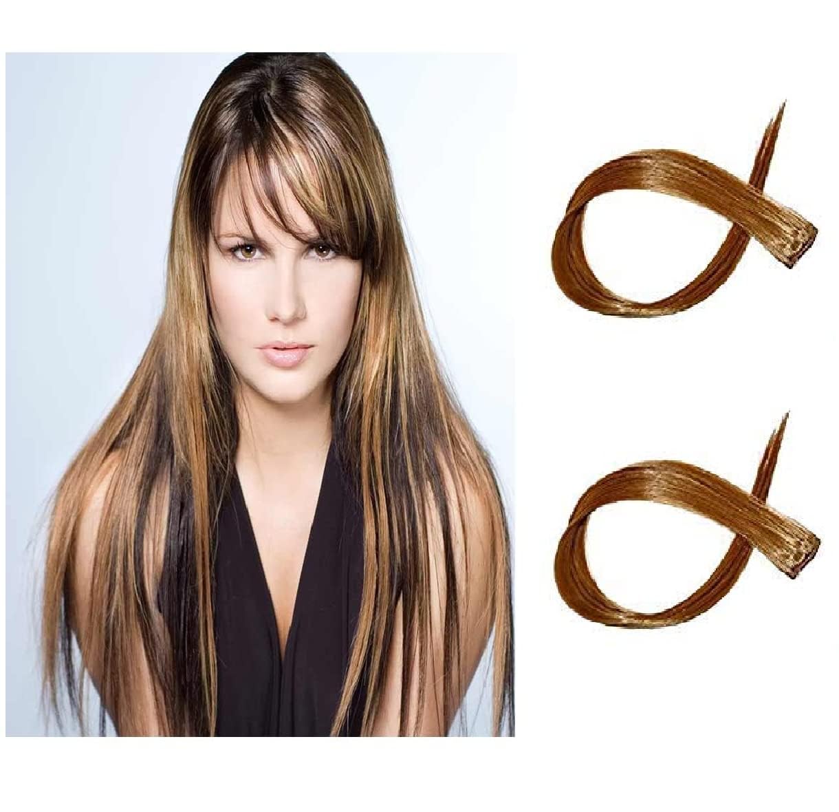 Pelo Hair Streaks/Color Highlight Hair Strips Extension for Girls and ...