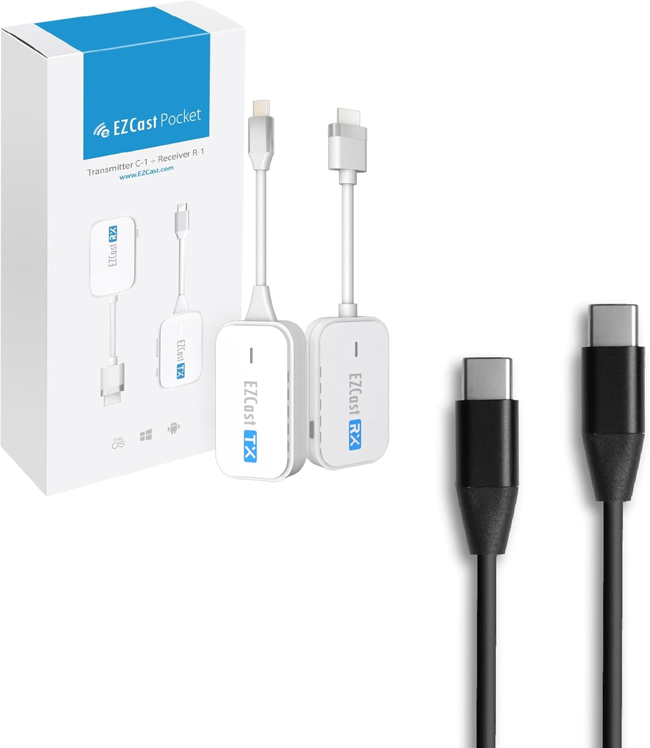 Amazon.com: EZCast Wireless USB-C to HDMI Transmitter and Receiver ...