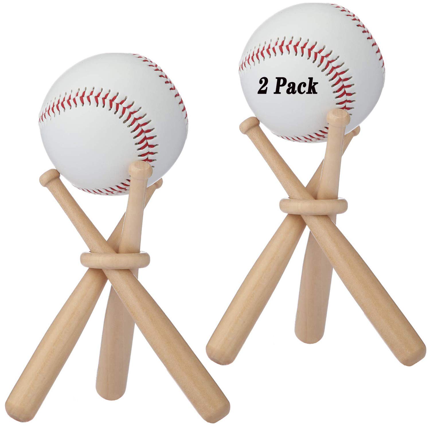 Amazon.com: BaseGoal Wooden Baseball Softball Stand Display Consists of ...