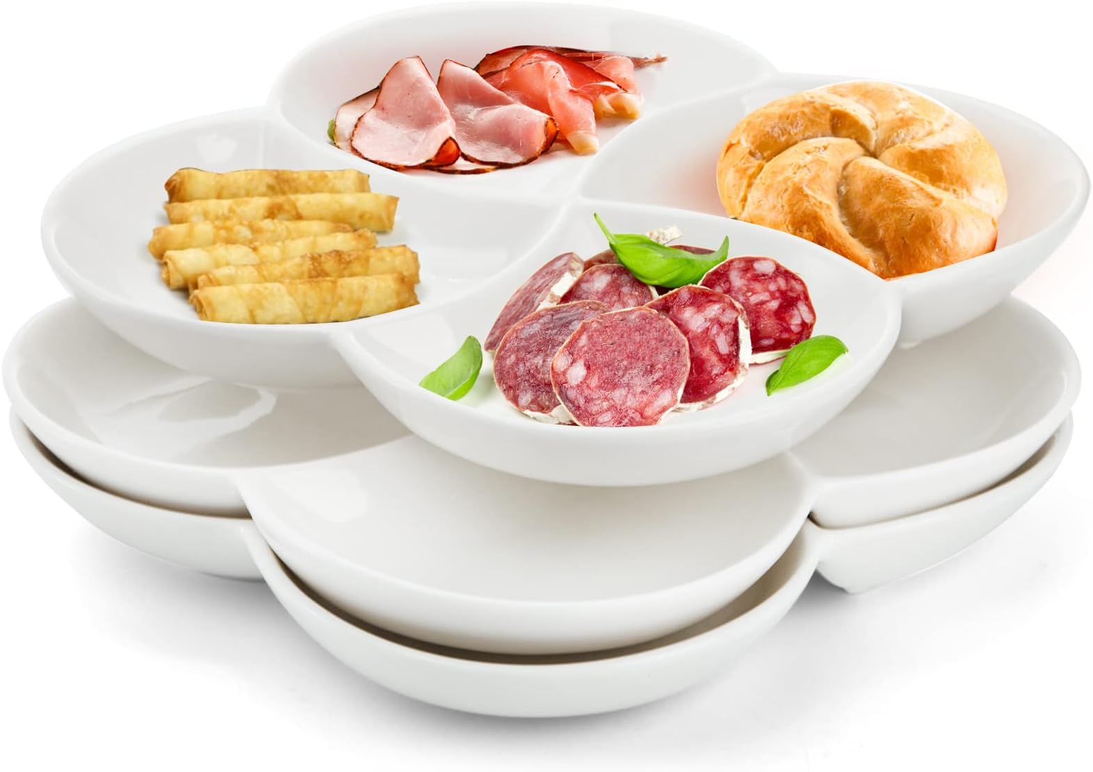 Amazon.com | Bruntmor Divided Porcelain Party Serving Trays and ...