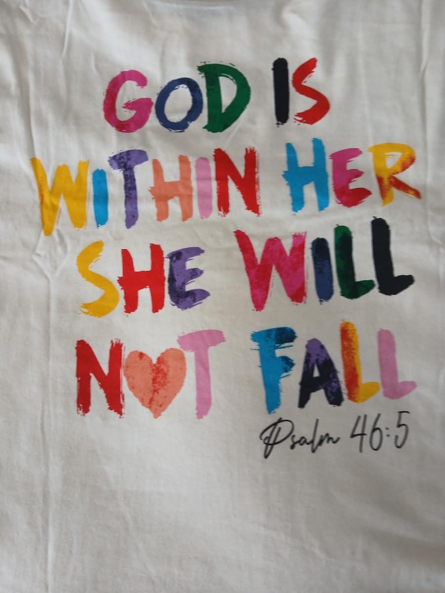 Amazon.com: Oversized Christian Shirts for Women God is Within Her T ...