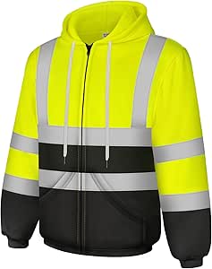 Amazon.com: Uno Mejor Reflective Hoodie, Hi Vis Hoodie for Men Women, Class 3 High Visibility ...