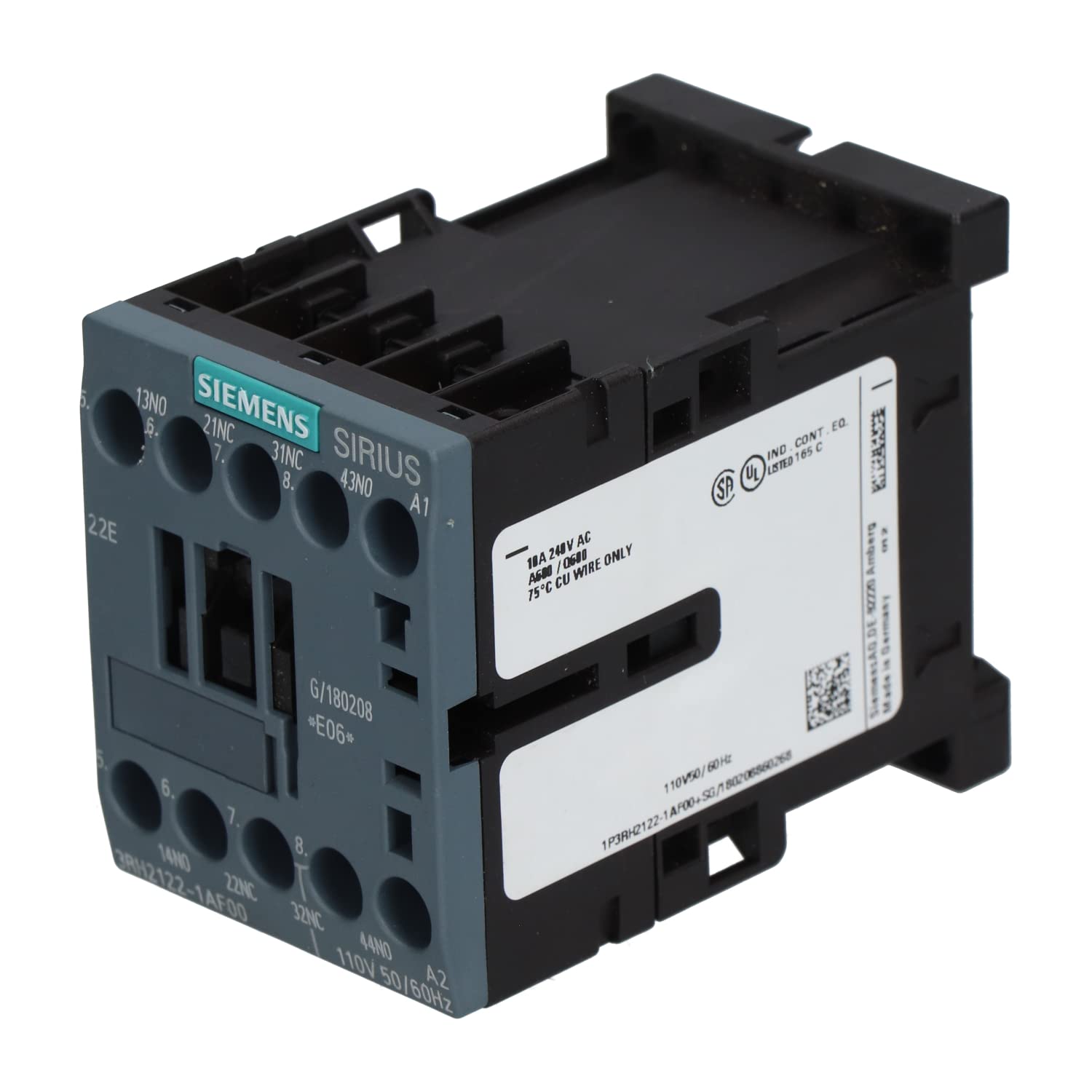 Siemens 3RH21221AF00-10A 110V AC 2NO+2NC SIRIUS AUXILIARY CONTACTOR ...