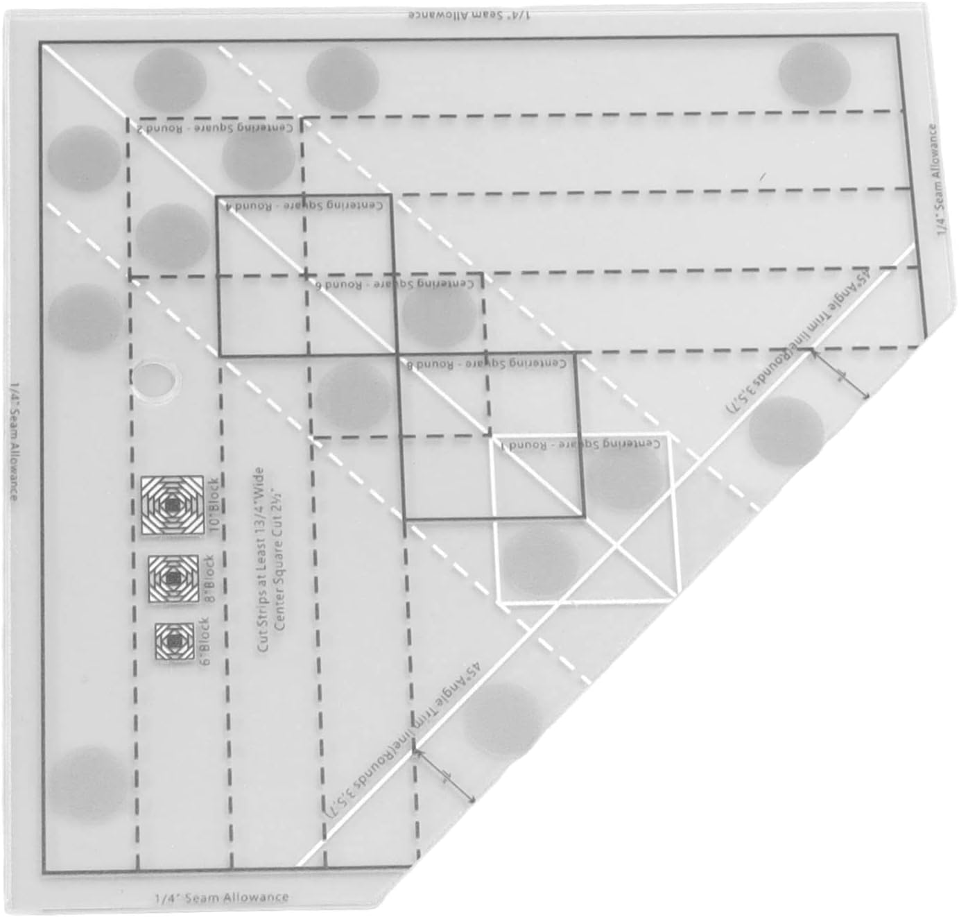 Amazon.com: Grids Quilt Ruler, Acrylic Mini Pineapple Trim Tool Precise Scale Quilting Ruler For ...