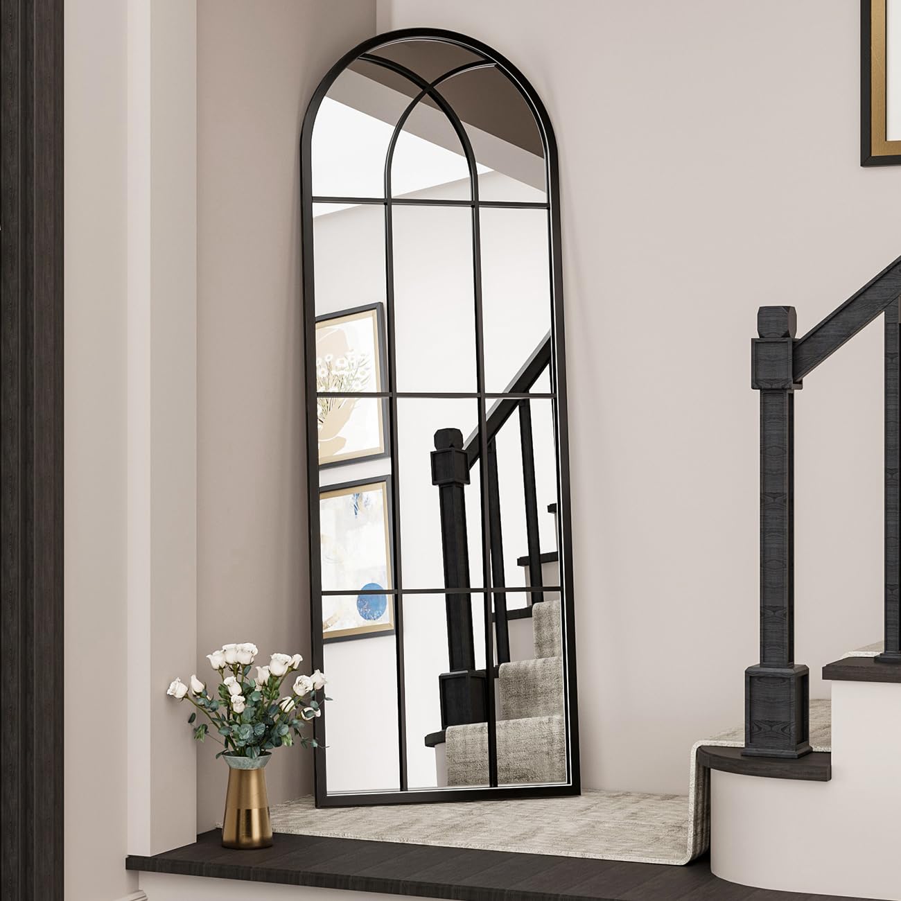 Amazon.com: OGCAU Full Length Mirror, Arched Floor Length Mirror, 65 ...