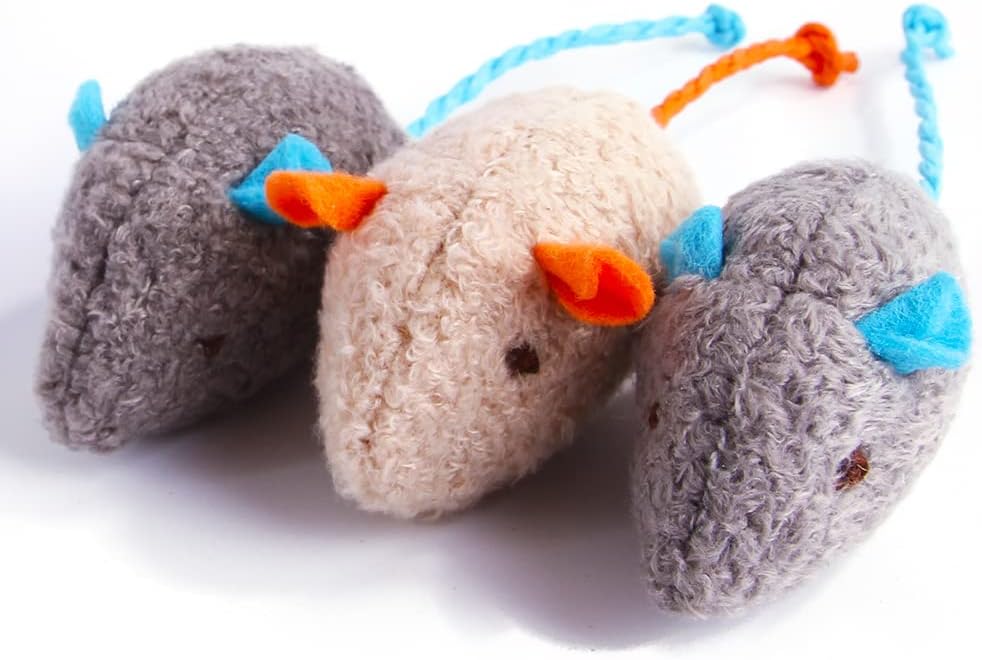 Amazon.com : Ethical Stringy Mice and Ball with Catnip Cat Toy, 4-Pack ...