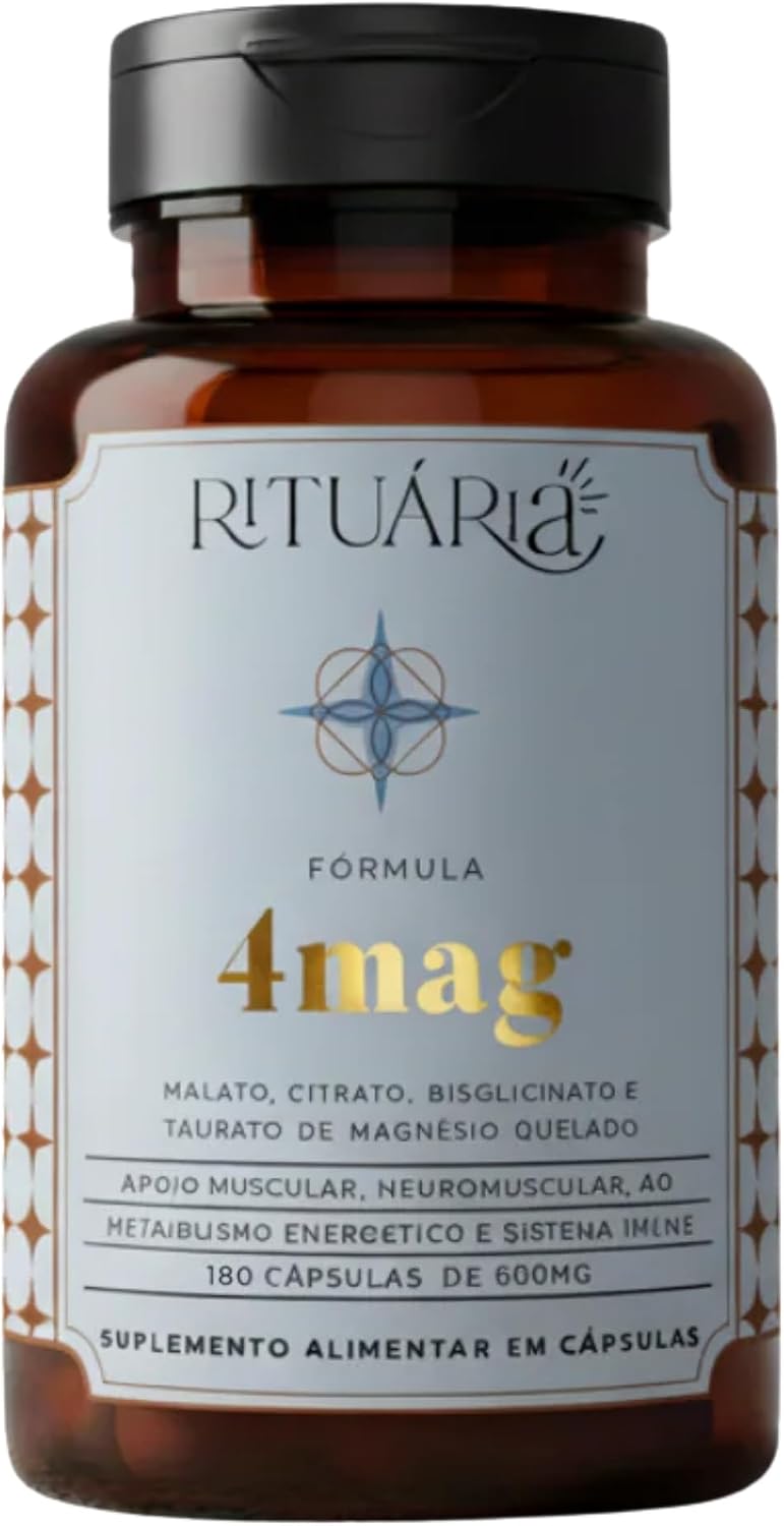 Fórmula 4Mag Rituária 180 Cápsulas, Suplemento 4 Magnésios, B6, Vegano ...
