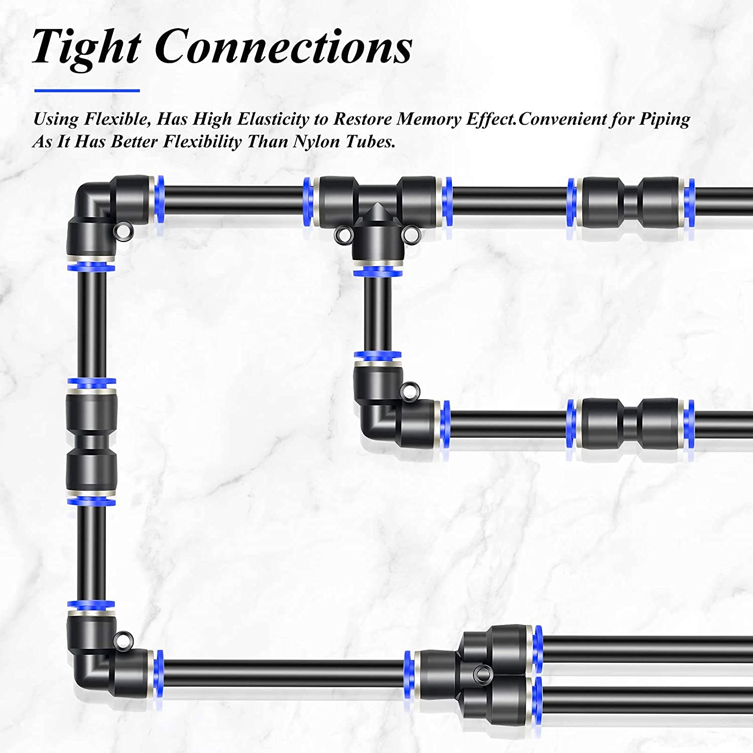Snapklik.com : TAILONZ PNEUMATIC Air Line DOT 1/2 Inch Od Black ...