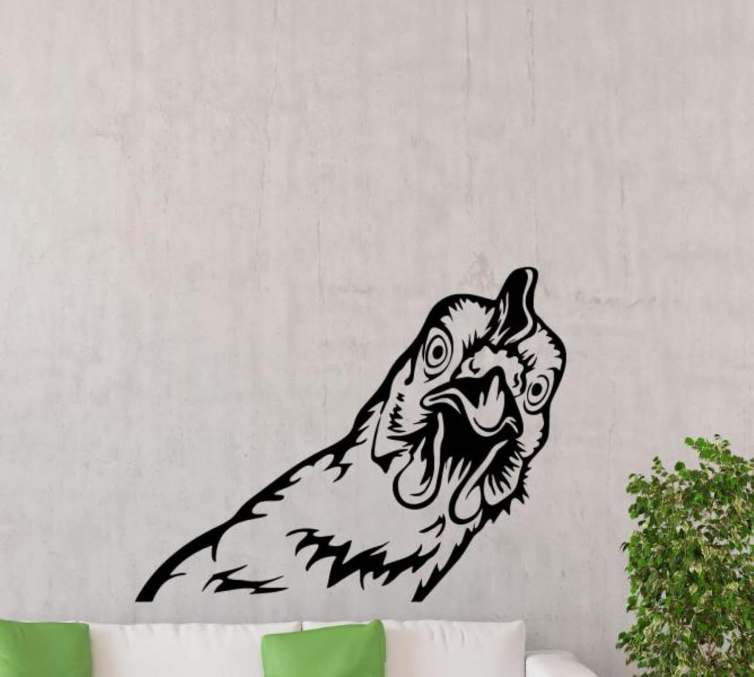 Amazon.com: Chicken Head Wall Decal Vinyl Sticker Kitchen Wall Art BBQ ...