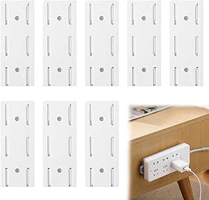8pcs Wall Mount Power Strip Extension Lead Wall Mount Adhesive Punch ...