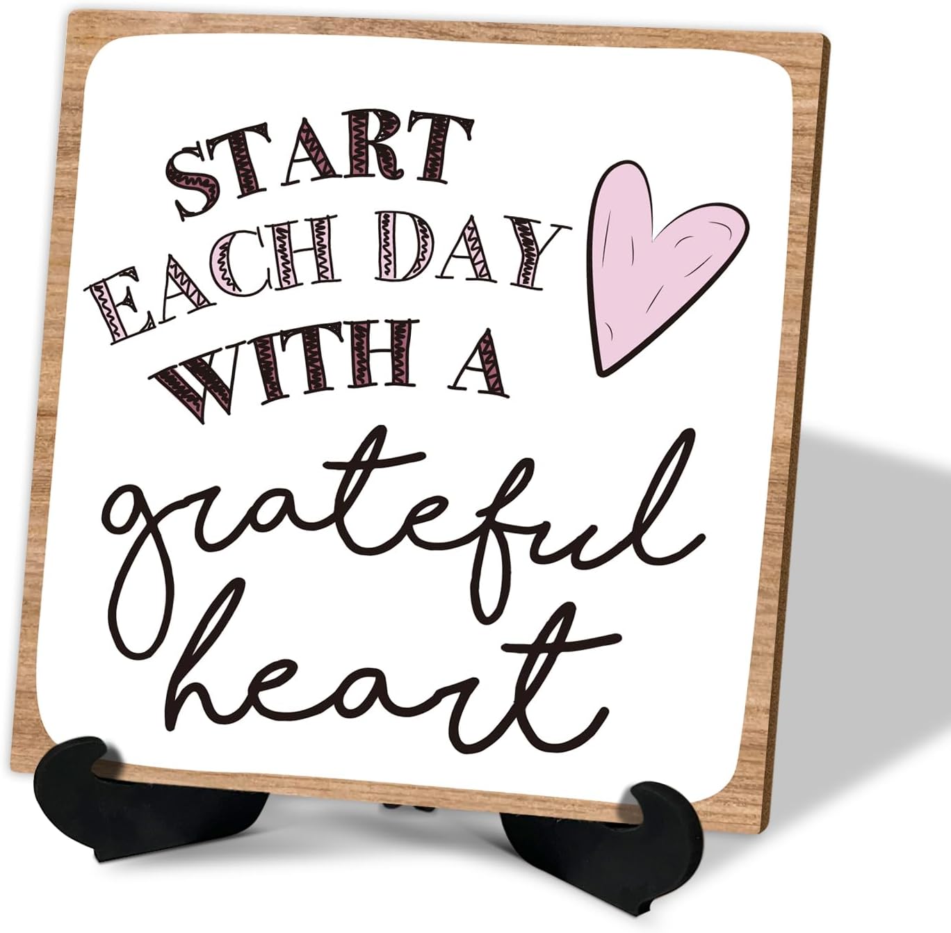 Amazon.com: Inspirational Wood Sign, Start Each Day with A Grateful ...