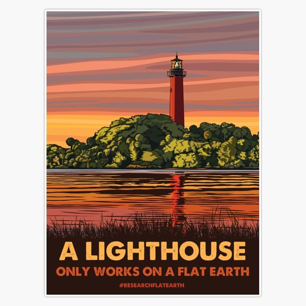 Amazon.com - Flat Earth Designs - A Lighthouse Only Works on a Flat ...