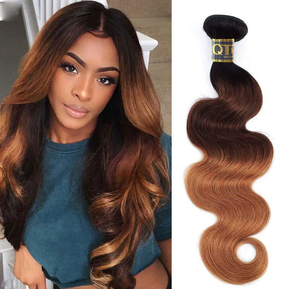 Amazon.com : QTHAIR 12A T1B/4/30 Ombre Body Wave Human Hair Weave ...