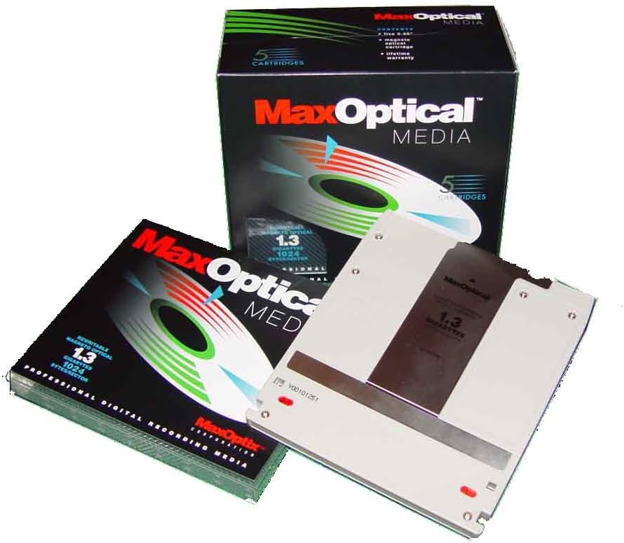 Amazon.com: MaxOptix 1.3GB 5.25" Magneto Formatted Re-writable Optical ...